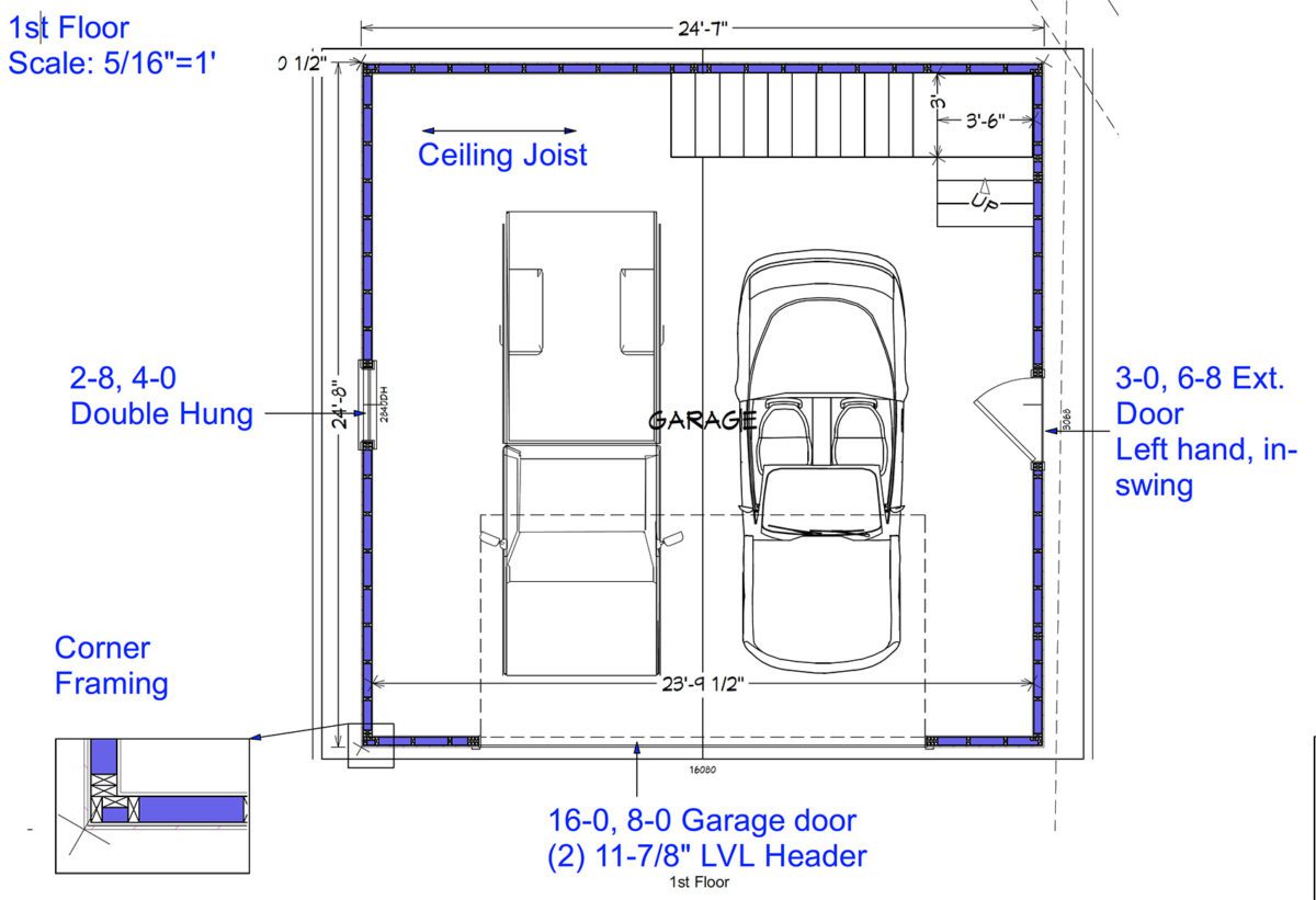 Garage-addition-1stFloor-Drawing | Jerry Harris Remodeling